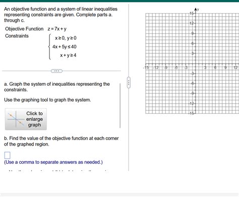 Solved An Objective Function And A System Of Linear
