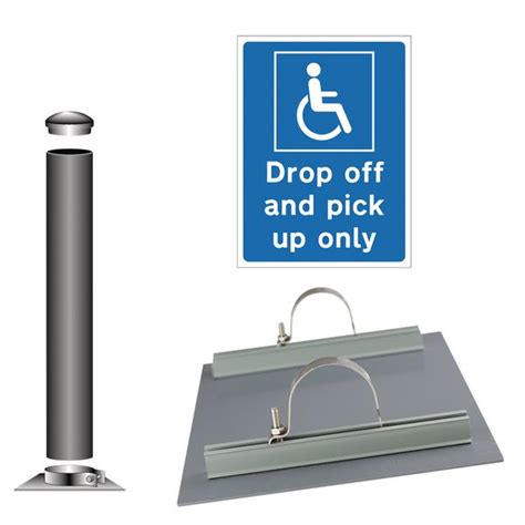 Disabled Drop Off Pick Up Only Car Park Sign Kit Safetyshop