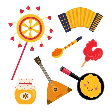 Масленица элемент пак | Бесплатно векторы