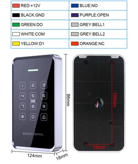 1000users Nfc Access Control Keypad Waterproof Backlight Touch Screen Dual Frequency Rfid