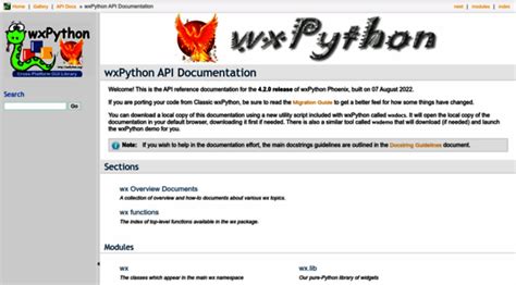 Wxpython Api Documentation — W Docs Wxpython