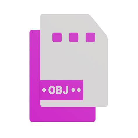 3d Illustration Of Obj File Format Icon 22092115 Png
