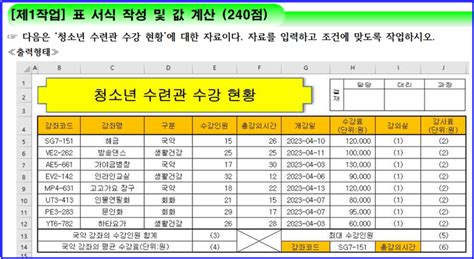 Itq엑셀 기출문제 함수풀이choose Right If Dsum Round Daverage Max Vlookup 2023년 4월 C 네이버 블로그