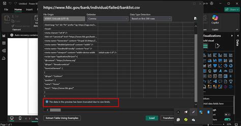 Error Message Data In The Preview Has Been Truncated Due To Size Limit Microsoft Qanda