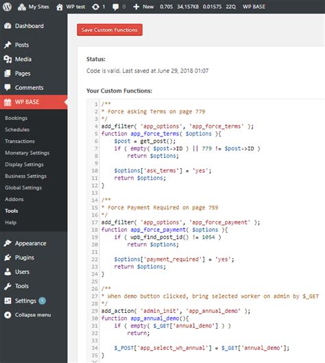 Custom Functions Wp Base