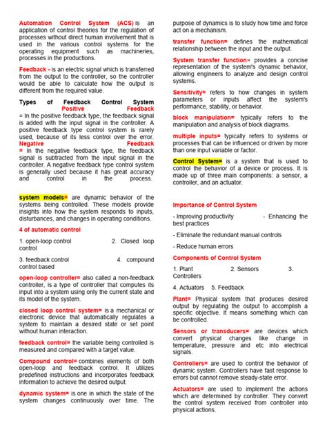 Rev In Auto Contol System Pdf Control Theory Feedback