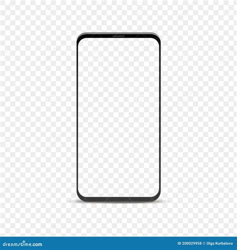 Smartphone Mockup And Outline New Black Frameless Smartphone Mockup