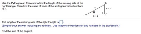 Solved Use The Pythagorean Theorem To Find The Length Of The Chegg Com