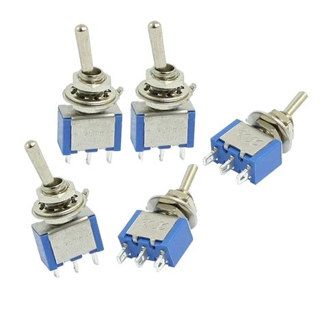 5 Pcs On On SPDT Single Pole Double Throw Mini Toggle Switch AC 250V 5A 125V 3A In Switches From