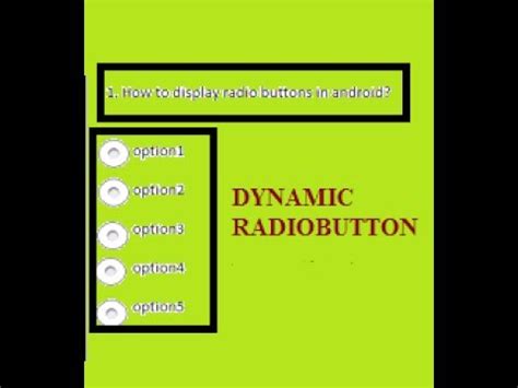 Dynamic RadioButton Example In Android YouTube