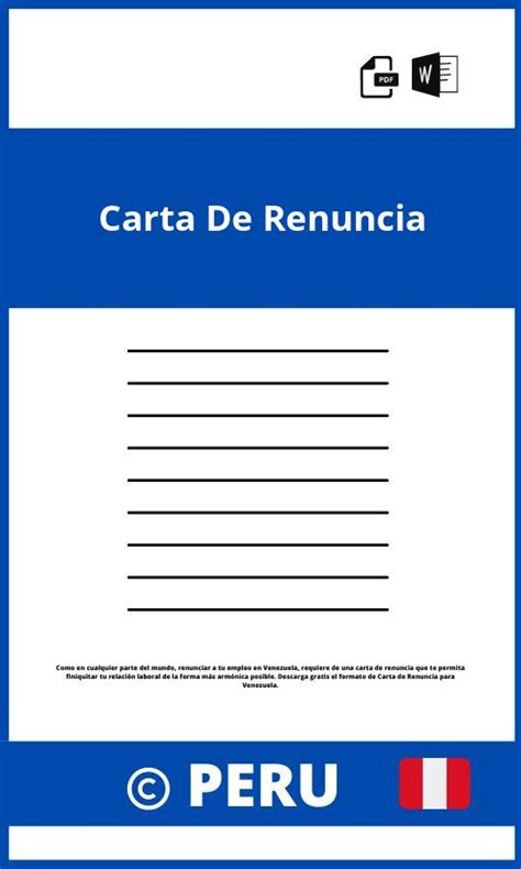 Modelo Carta De Renuncia Peru Sin Exoneracion Modelo De Informe My