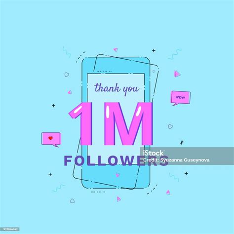 1 M 추종자 배너를 감사합니다 벡터 일러스트입니다 0명에 대한 스톡 벡터 아트 및 기타 이미지 0명 디자인 메시지 Istock