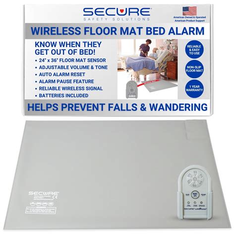 Secure Safety Solutions Wireless Bed Alarm 24x36 Floor Mat Sensor