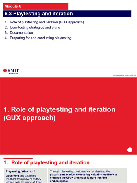 6 3 Playtesting And Iteration Presentation 26 07 2023 Pdf Software Testing Usability