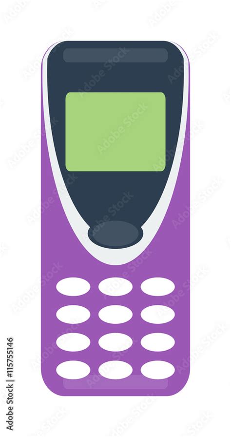 Old Vintage Keypad Mobile Phone And Icon Of Old Classic Mobile Phone Antique Vector Old Style