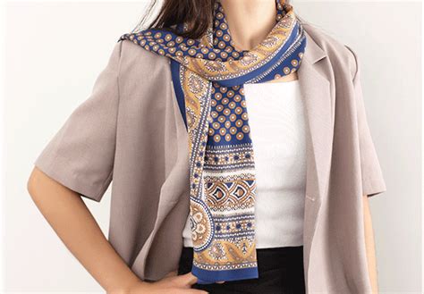 Black Label 페르시안 블루실크 롱 스카프