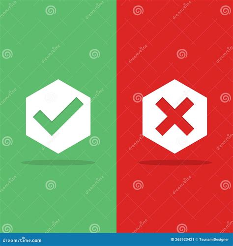 Check And Wrong Marks Tick And Cross Marks Accepted Rejected Approved Disapproved Yes No