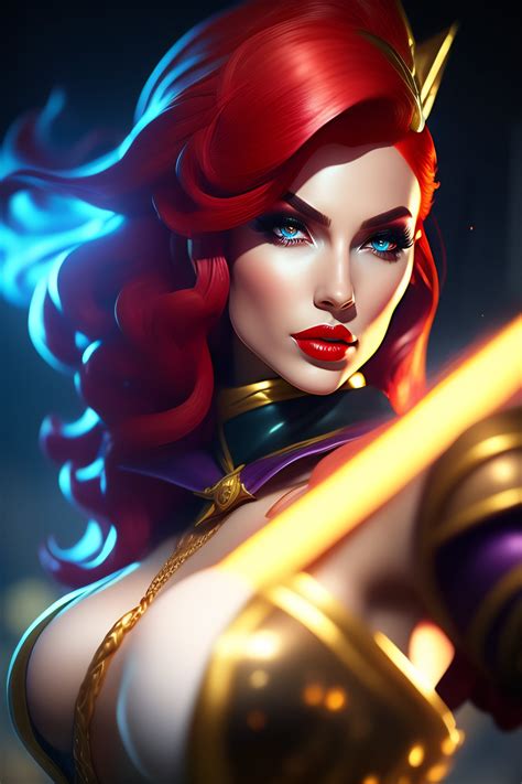 Lexica Miss Fortune League Of Legends Character Using Her Ultimate Spell Full Body