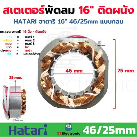สเตเตอร์พัดลม 16นิ้ว 46 25mm ติดผนัง แบบกลม สเตเตอร์พัดลม Hatari ฮาตาริ 16 นิ้ว ติดผนัง รูใน