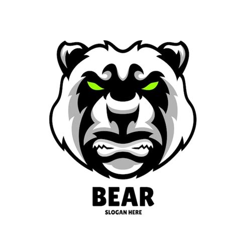 곰 마스코트 로고 E스포츠 일러스트 프리미엄 벡터