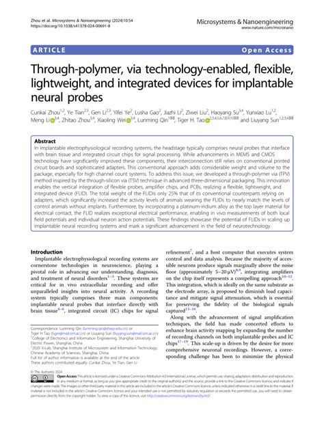 Pdf Through Polymer Via Technology Enabled Flexible Lightweight And Integrated Devices For