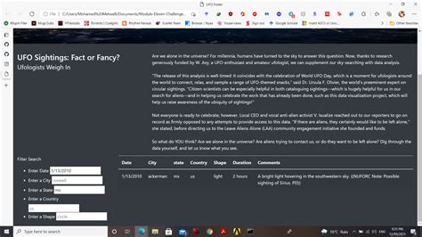 Github Mmetwalli96ufosightings