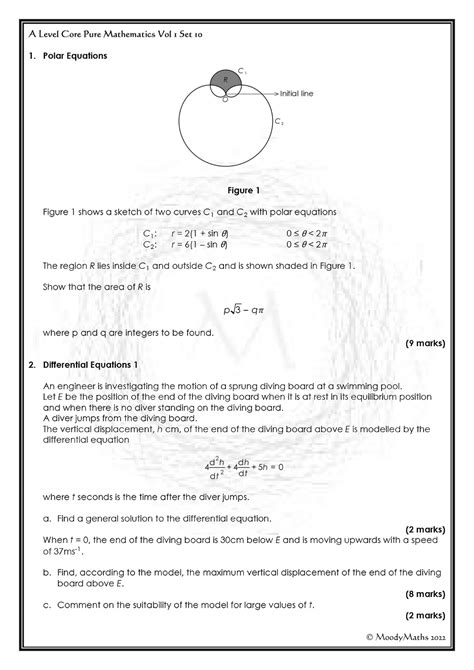 A Level Core Pure Mathematics 1 Edexcel Volume 1 Moodymaths