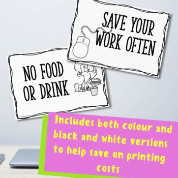Computer Lab Rules Posters By Nichola Wilkin Teachers Pay Teachers