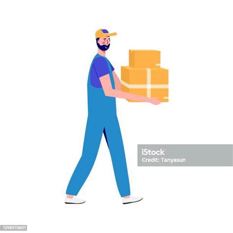 노동자들은 새로운 집 집을 옮깁니다 사람들은 움직이고 상자에 물품을 모은다 소지품을 포장하는 남자 만화 캐릭터 젊은 커플은 개념 배달 재배치 이동 상자를 풀고 있습니다 벡터