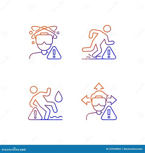 Vr Warning Gradient Linear Vector Manual Label Icons Set Stock Vector Illustration Of Vector