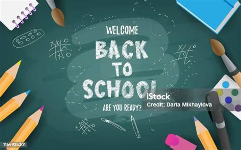 다시 학교 용품 및 요소와 학교 귀여운 재미있는 텍스트로 돌아갑니다 교육 요소 컨셉 디자인 배너 카드 인사말 0명에 대한 스톡 벡터 아트 및 기타 이미지 Istock