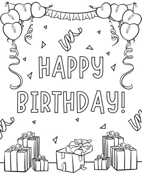 Birthday Present Coloring Pages