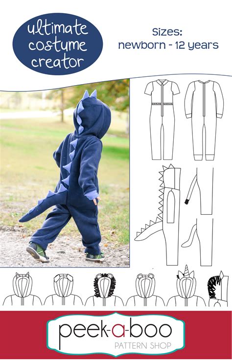 Dinosaur Costume Sewing Pattern Timmy T Rex Soft Toy Sewing Pattern