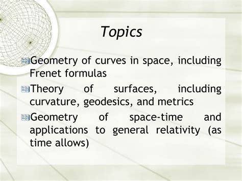 Ppt Introduction To Differential Geometry Theory And Applications