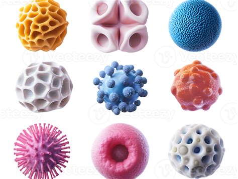 Intricately Designed Collection Of Colorful Microscopic Structures Highlighting The Beauty And