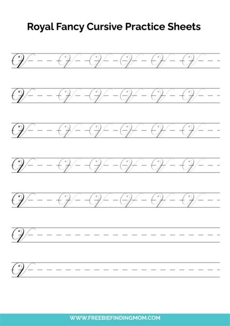Printable Cursive Alphabet Practice Sheets Royal Fancy Capital V
