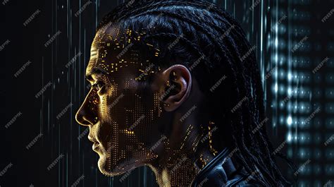 Premium Ai Image Portrait Of Cyberpunk Hacker Data Analysis Concept