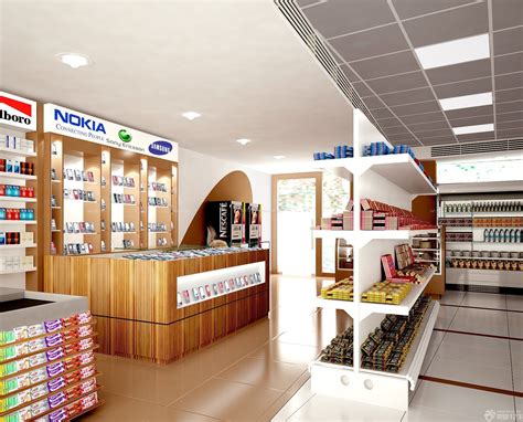 现代便利店室内设计装修效果图片2023 装信通网效果图
