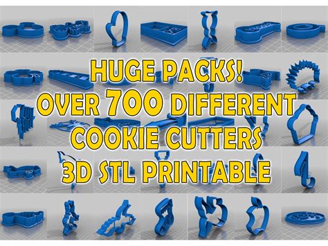 Over 700 Different Cookie Cutters 3d Stl Printable Etsy