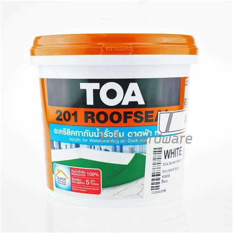 Toa 201 Roofseal อะคริลิคทาหลังคา ดาดฟ้า สีขาว กันน้ำรั่ว กันซึม 1 กก ทีโอเอ Shopee Thailand