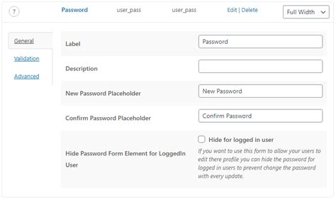 Form Field Password Wordpress Form Builder Documentation Buddyforms