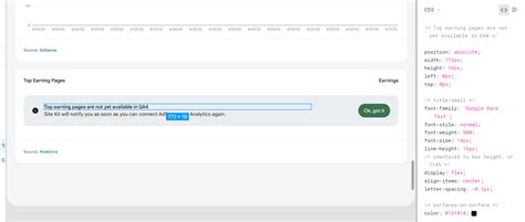 Unavailable Notice For Adsense Top Earning Pages Widget · Issue 6573