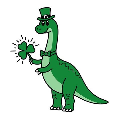 S T Patricks Día Dinosaurio Con Trébol 55598608 Vector En Vecteezy
