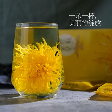 菊花茶金丝皇菊一朵一杯特大朵黄菊花茶胎菊黄山贡菊级花茶叶礼盒 虎窝淘