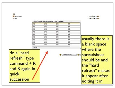 Embed Spreadsheet To MOODLE PPT