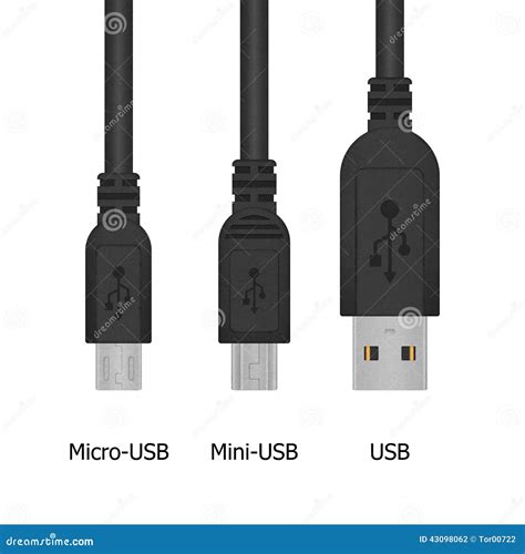 Usb Cable For Connection Data With High Technology Is Computer A Stock Illustration