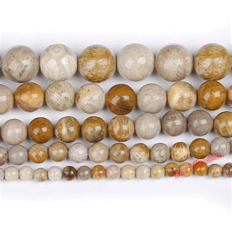 천연 국화 돌 산호 화석 라운드 루즈 비즈 15 인치 스트랜드 4 6 8 10 12mm 사이즈 선택구슬 Aliexpress