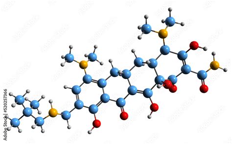 3d Image Of Omadacycline Skeletal Formula Molecular Chemical Structure Of Broad Spectrum
