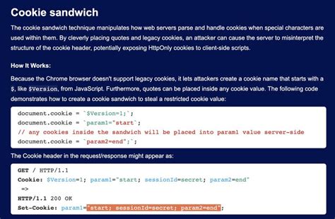 Stealing Only Cookies With The Cookie Sandwich Technique By