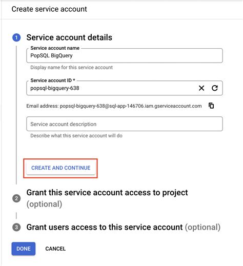 connecting to bigquery